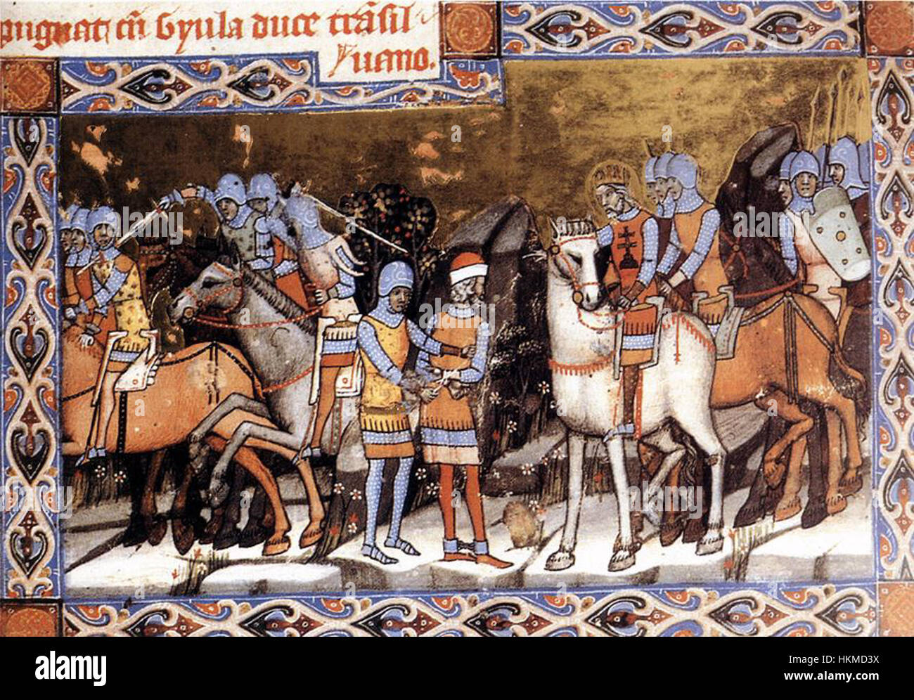 This illuminated manuscript from the 14th century showcases the ...