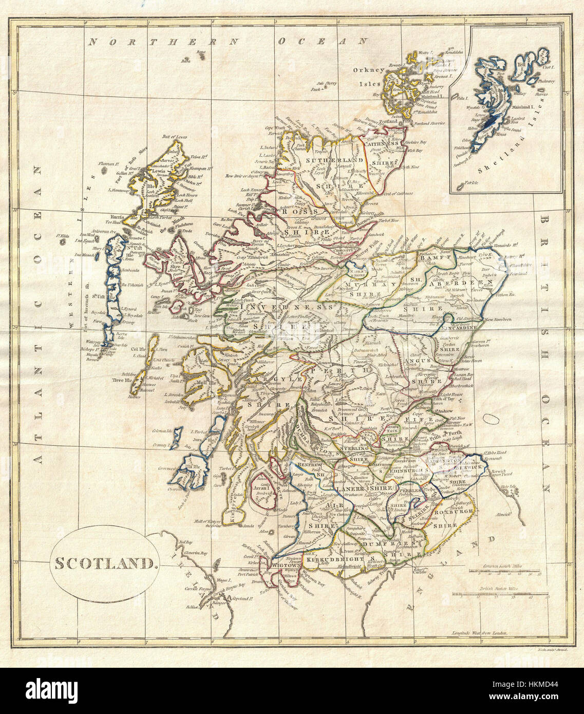 The 1799 map of Scotland by Clement Cruttwell showcases the ...