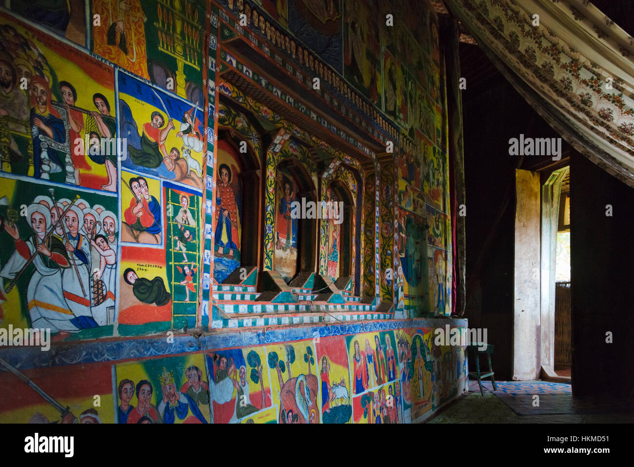 Mural at 14th-Century Ura Kidane Mehret Monastery (Ethiopian Orthodox ...