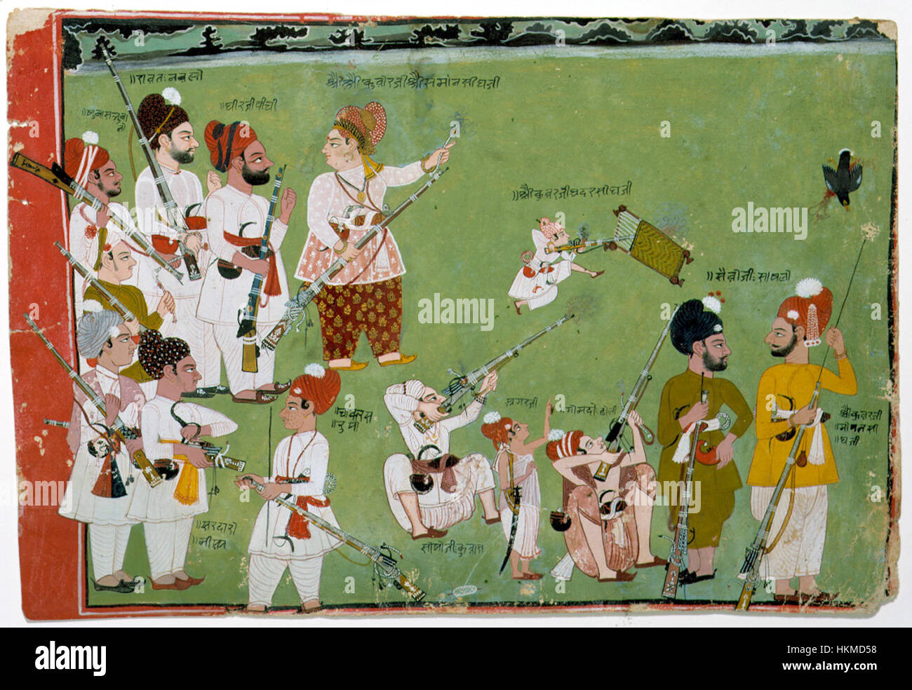 A historical artwork depicting Adar Singh and Saman Singh engaged in ...