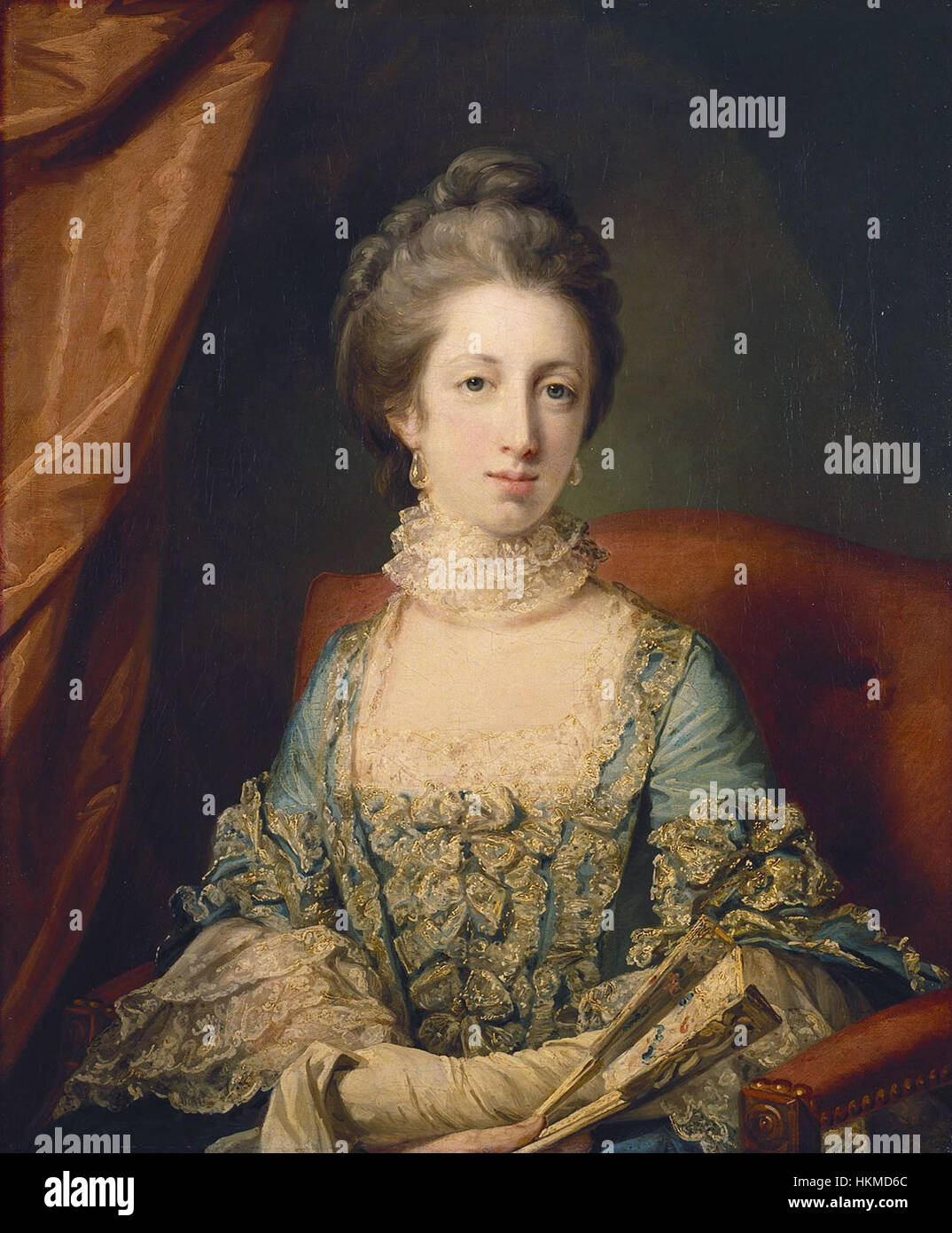 The portrait of Princess Louisa of Great Britain, painted between 1765 ...