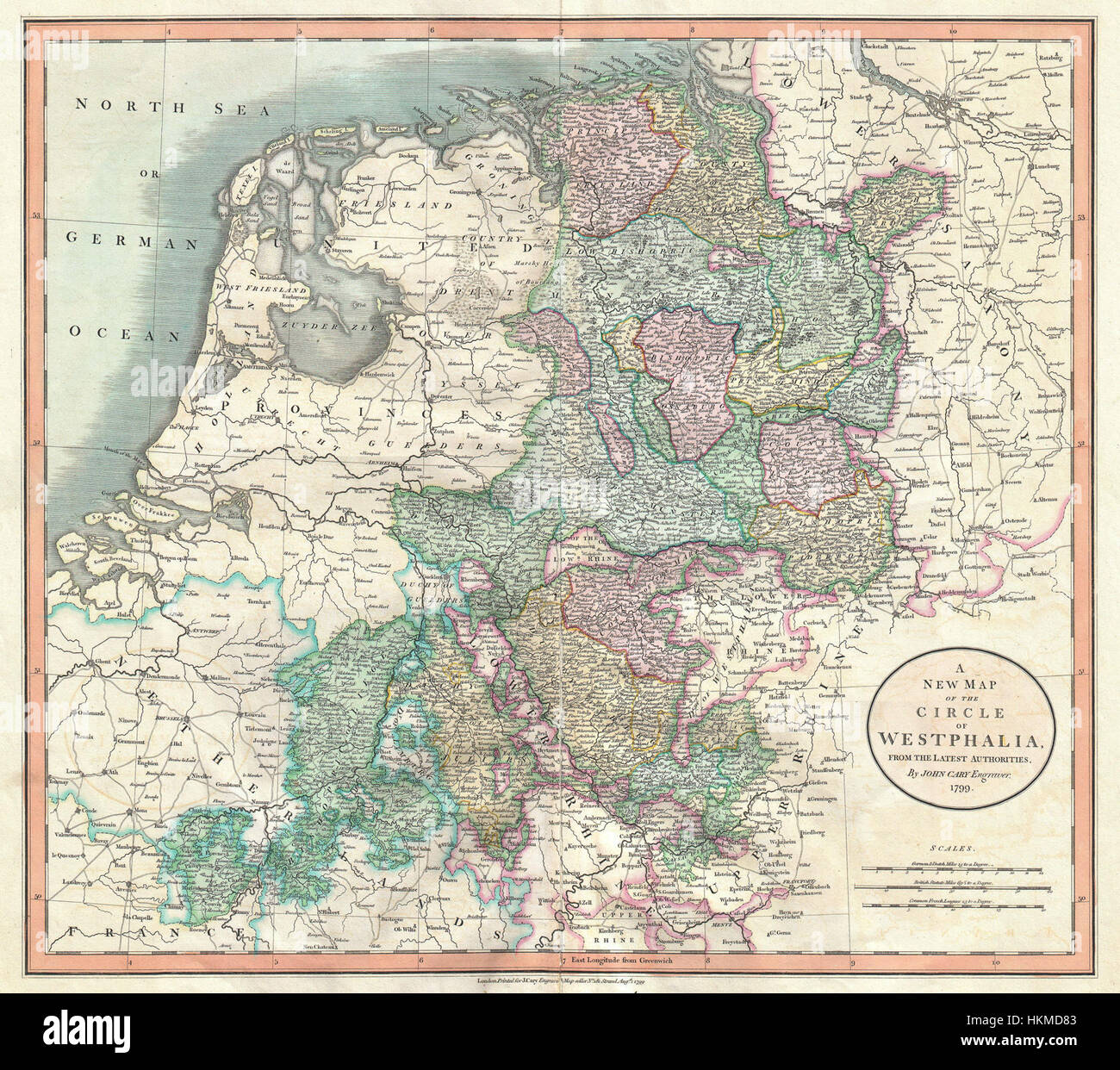 The 1801 Cary Map of Westphalia offers a detailed historical view of ...
