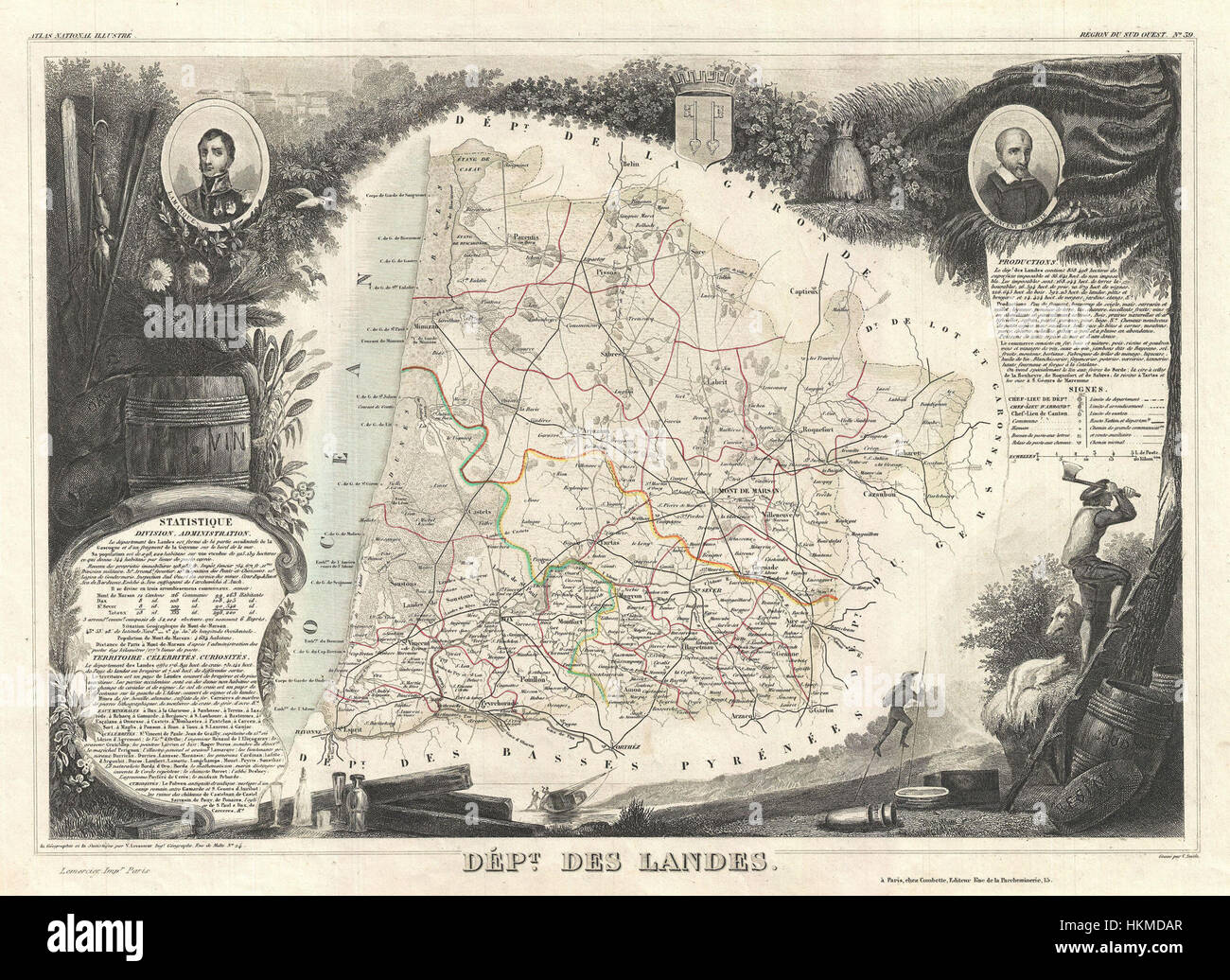 Landes france map hi-res stock photography and images - Alamy