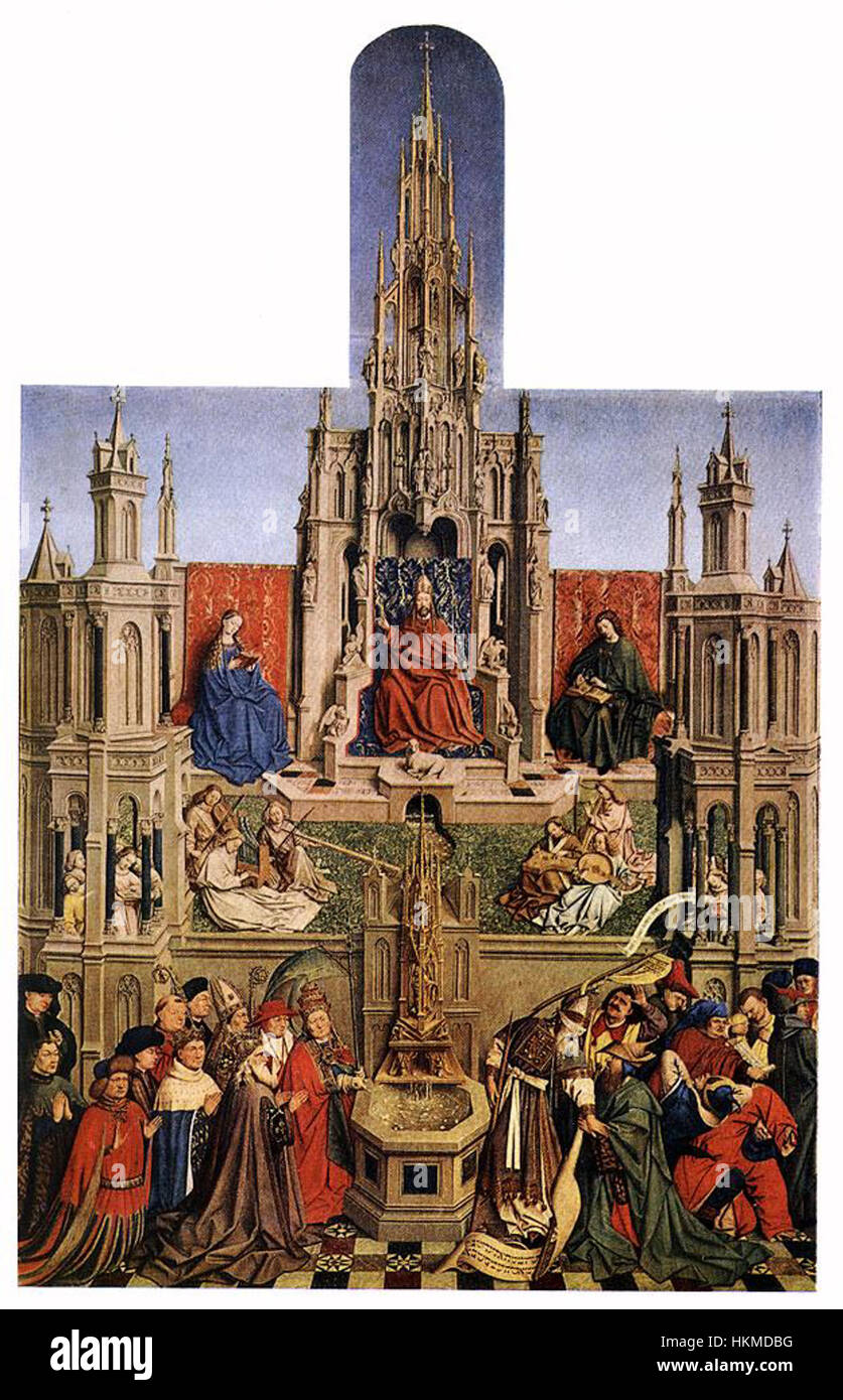 This 15th-century painting by unknown artists depicts 'The Source of ...