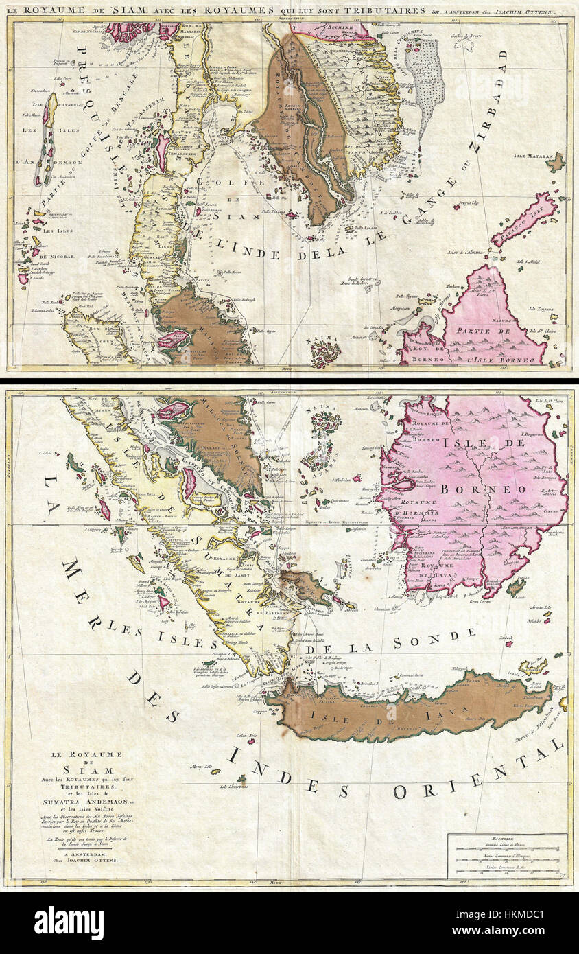 The 1710 Ottens Map of Southeast Asia offers a historical view of the ...