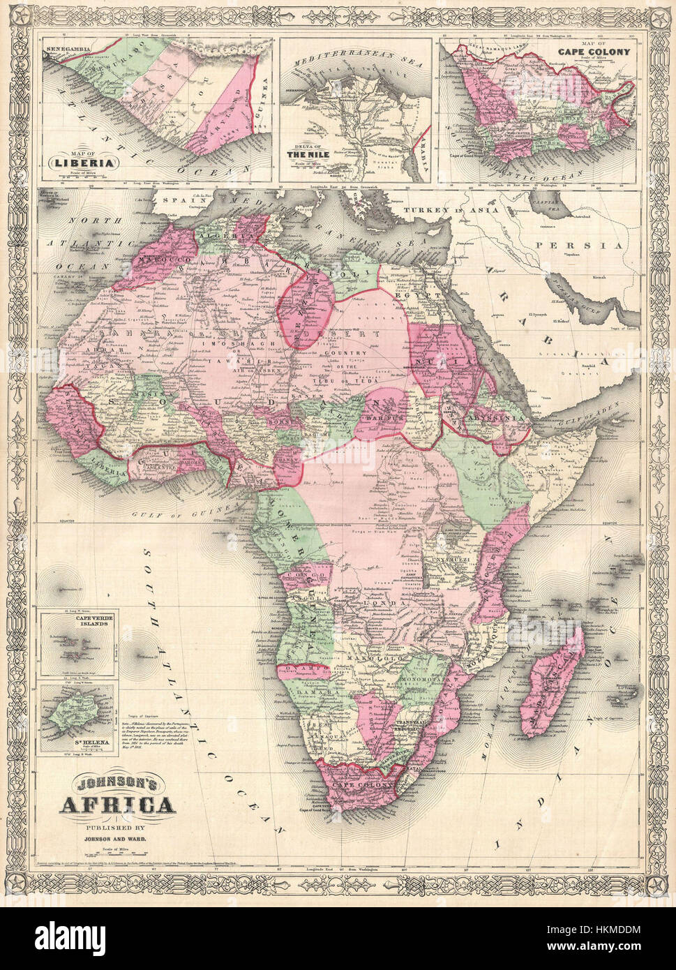 This 1864 map of Africa by Johnson offers a historical view of the ...