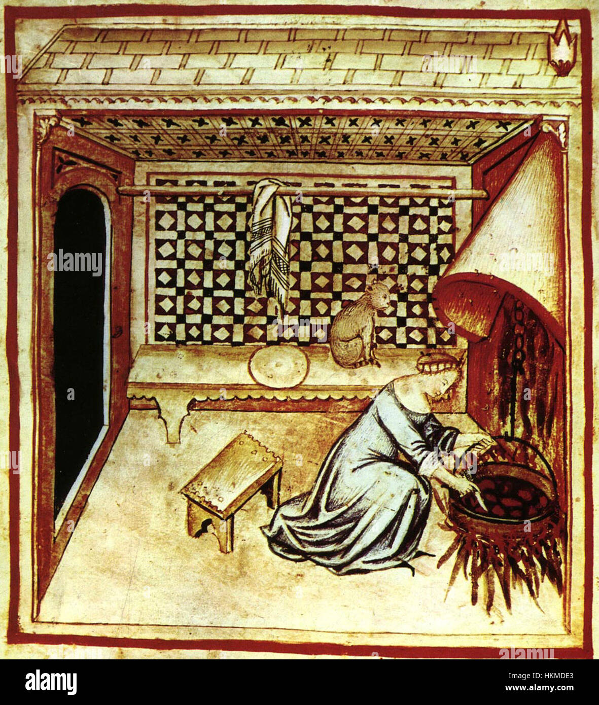 The manuscript page from 'Taccuino Sanitatis,' featuring a depiction of ...