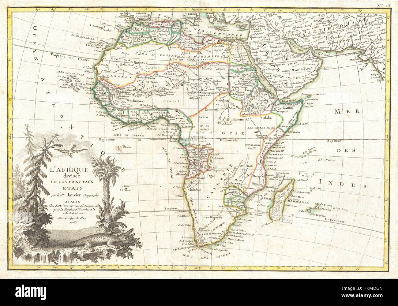 This 1762 map of Africa, created by Janvier, offers a historical ...