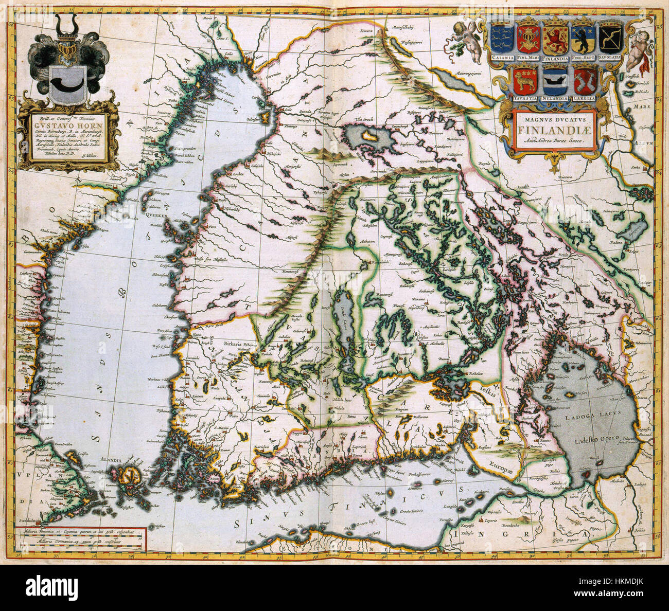 This 17th-century map from Atlas Van der Hagen depicts the Duchy of Finland, providing valuable ...
