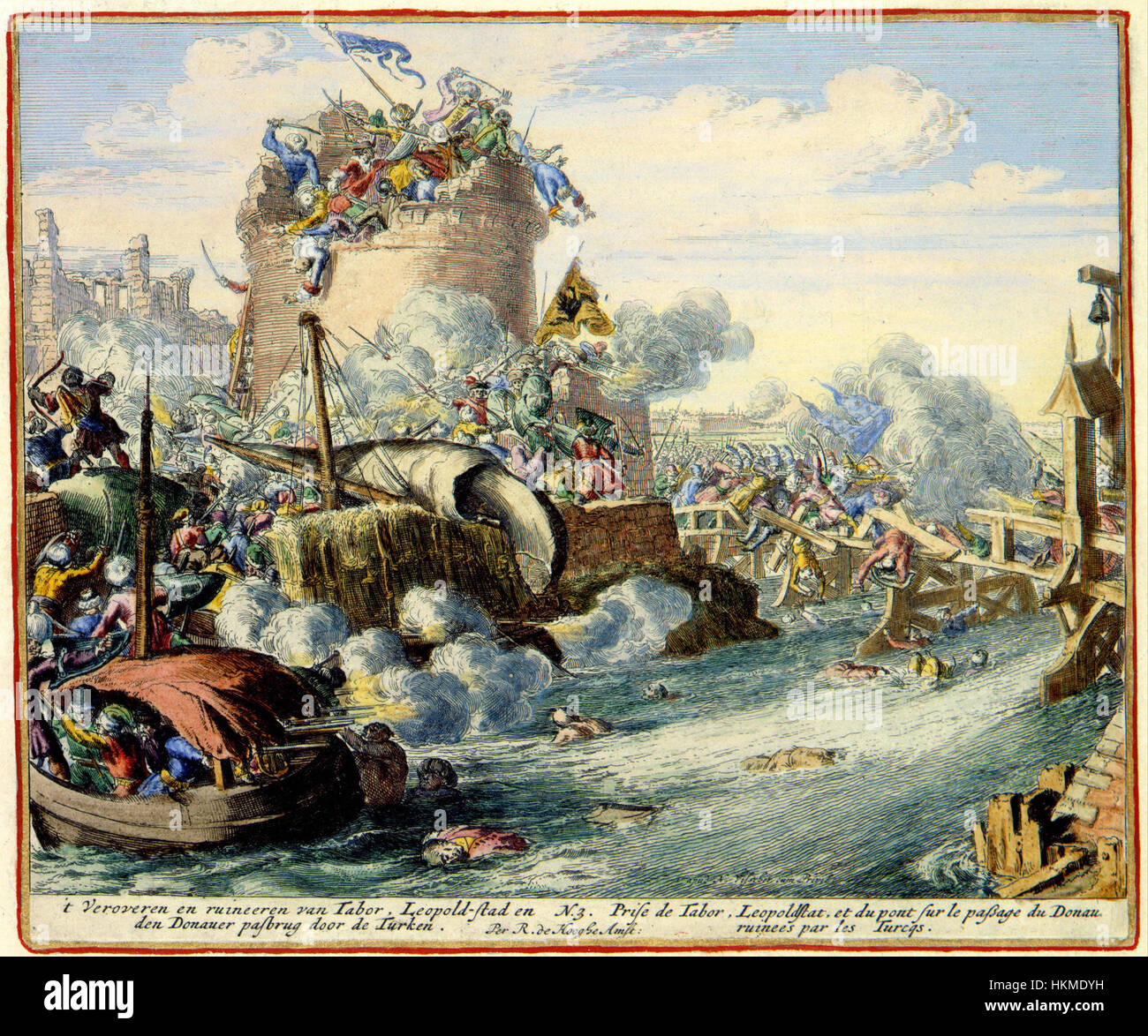 This historical painting depicts the Turkish conquest and destruction ...