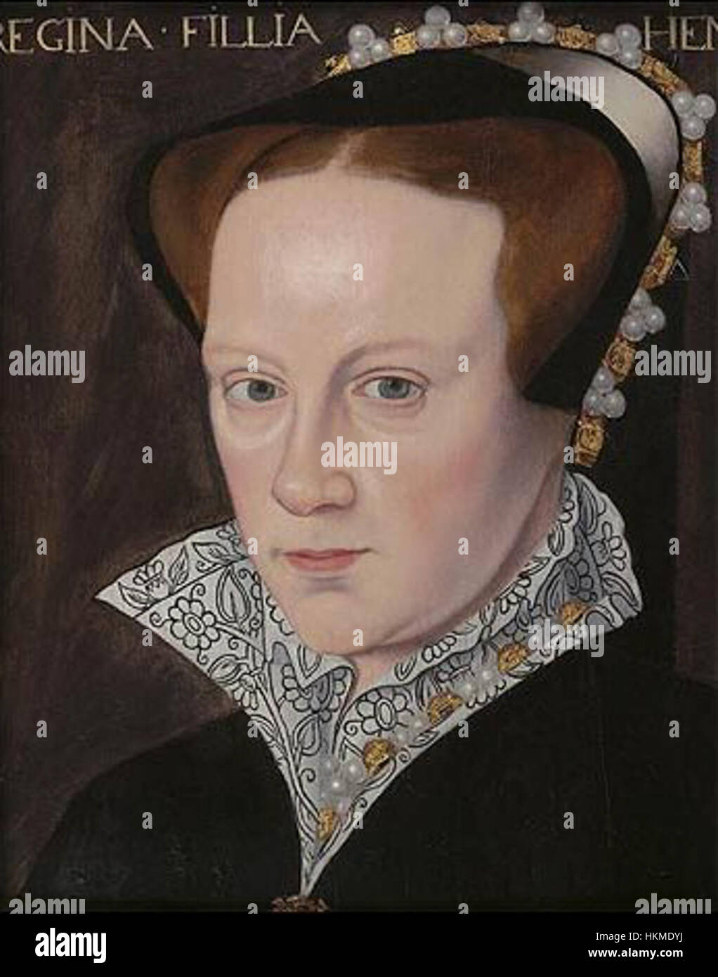 This portrait, inspired by Hans Eworth’s work, portrays Mary I of ...