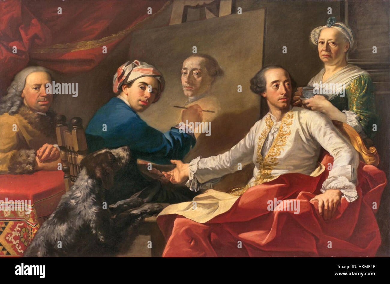 This 18th-century group portrait, painted around 1755, captures the ...