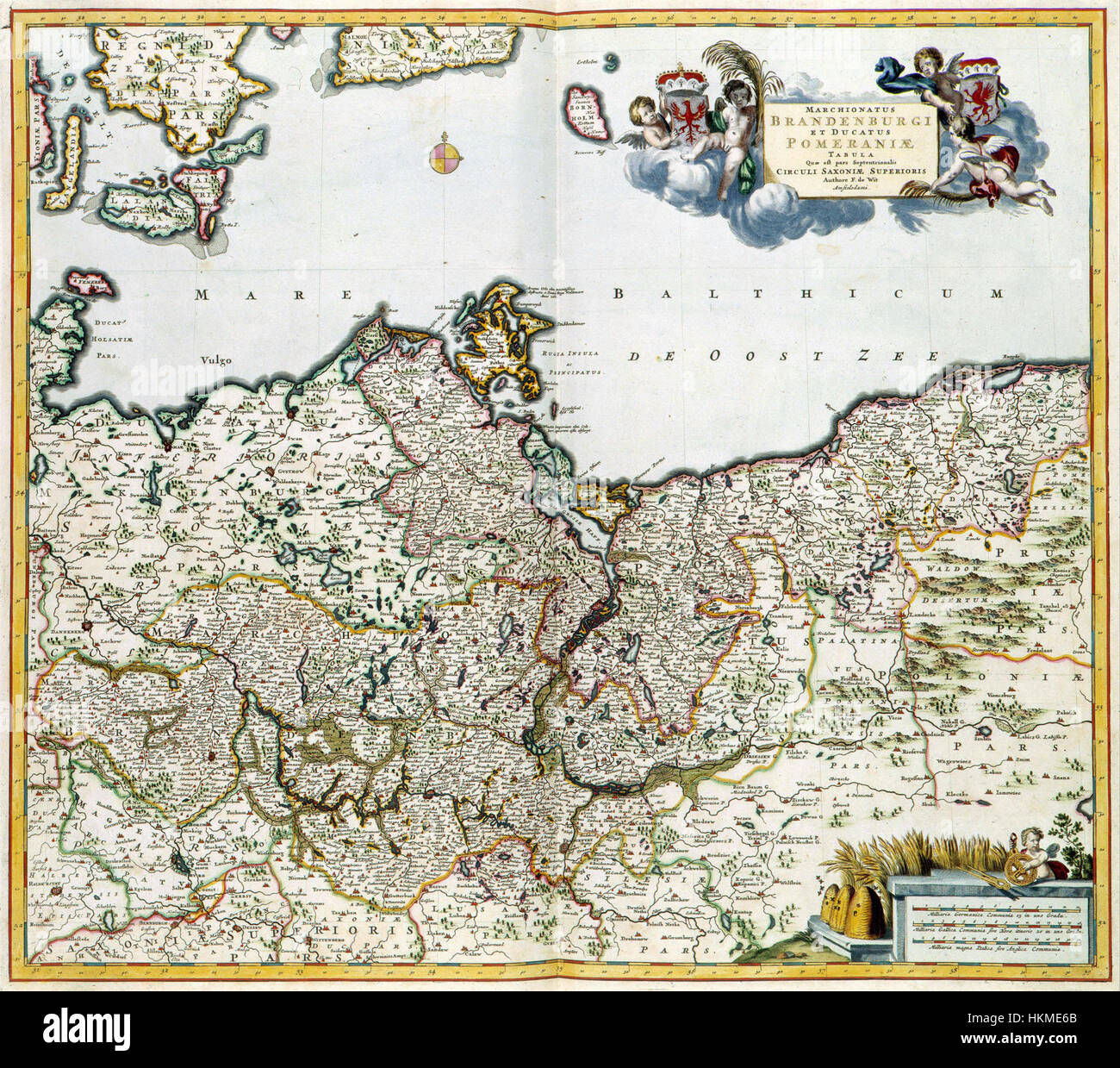 A historical map from the Atlas Van der Hagen depicting Brandenburg and ...