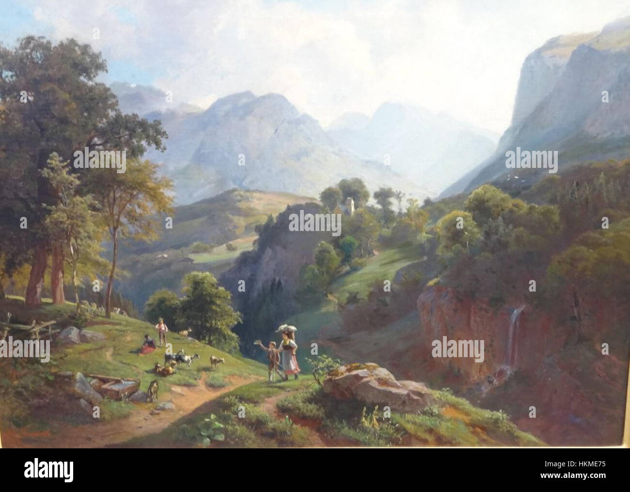 'Alpenszene mit Hirten' is an alpine scene painted by Adolph Thomas ...