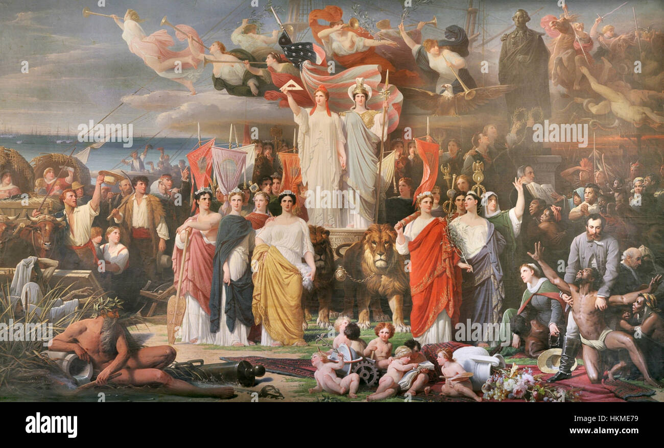 Adolphe Yvon’s painting 'Genius of America 1' portrays a heroic and ...