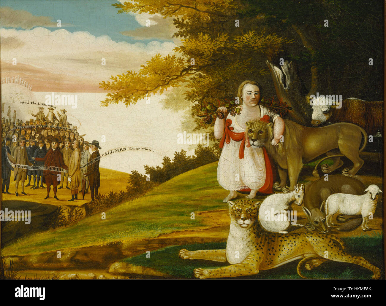 Edward Hicks' 'A Peaceable Kingdom' portrays a serene vision of harmony ...