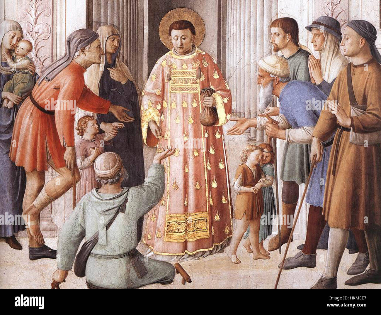 This painting by Fra Angelico, likely from the 15th century, depicts ...