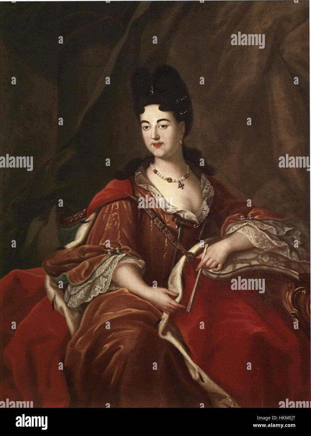 A formal portrait of Anna Petr. Sheremetyeva, showcasing the 18th ...