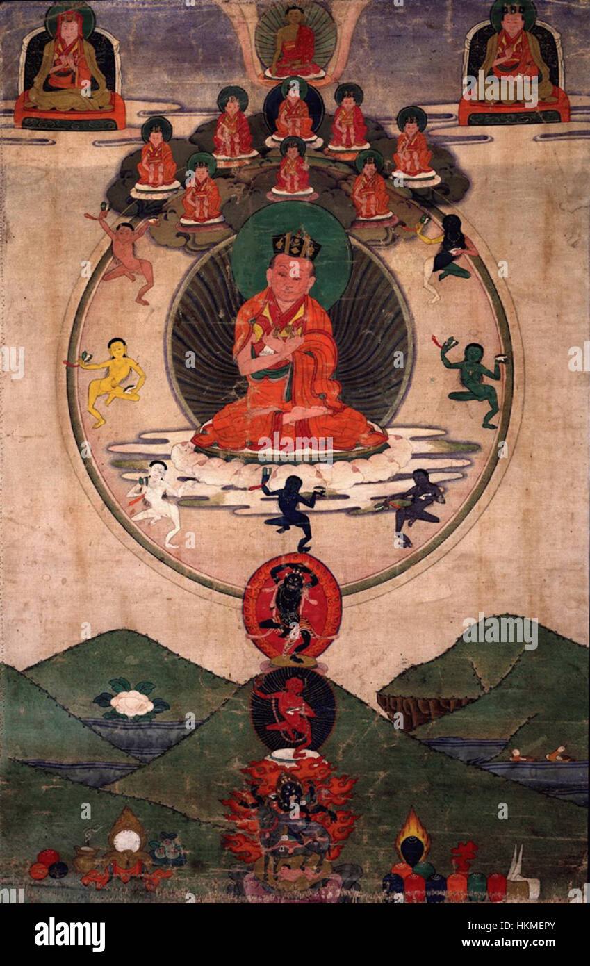 This *Thangka* painting, created in the Karma Gardri tradition ...
