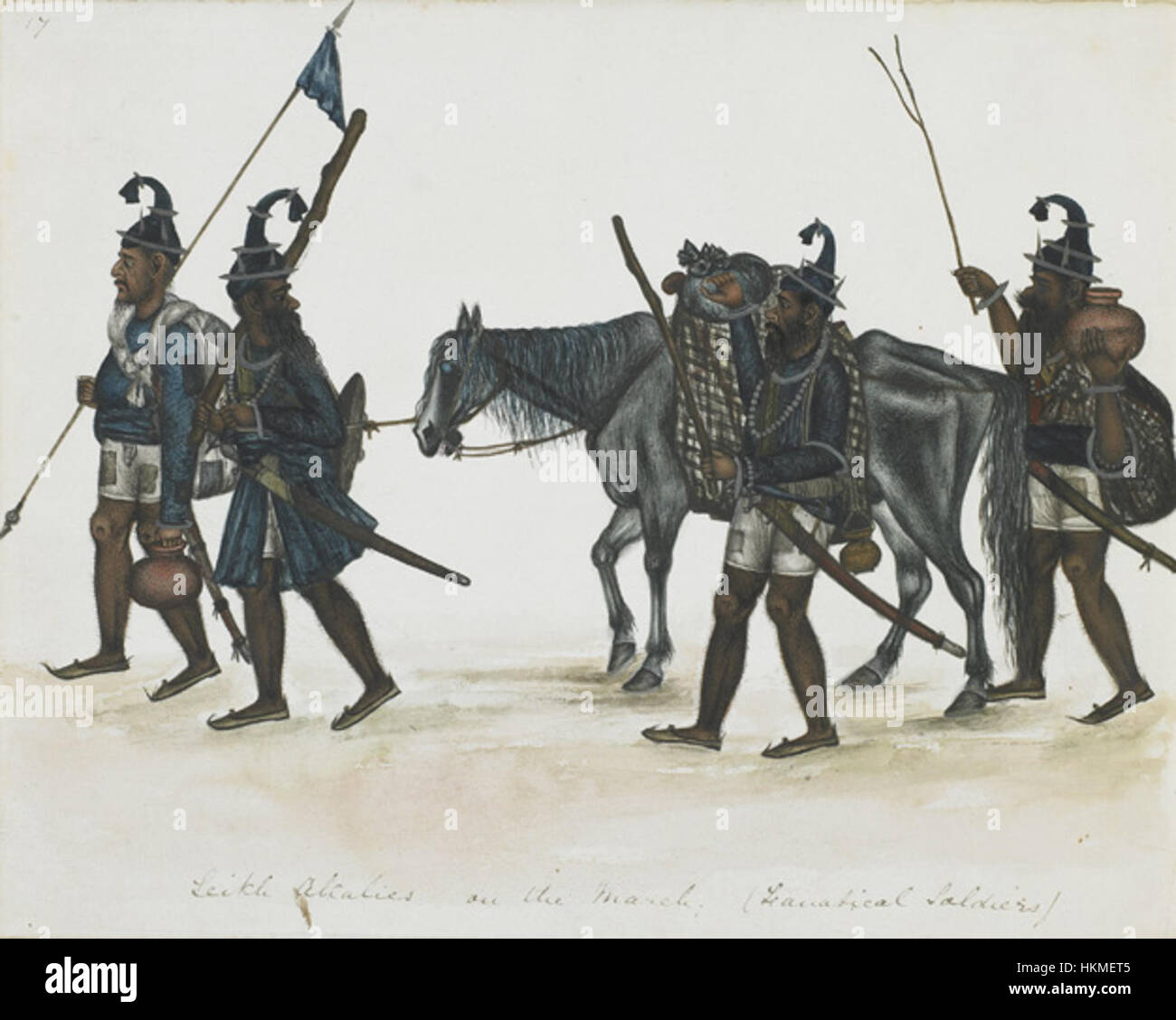 'Akali Sikhs on the March' is a historical painting depicting the Akali ...