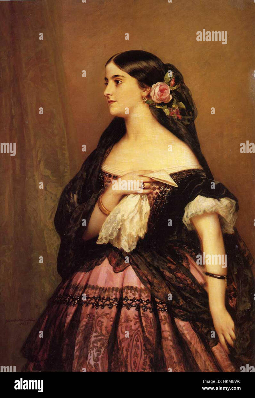 This 1863 portrait of Adelina Patti, a renowned opera singer, depicts ...