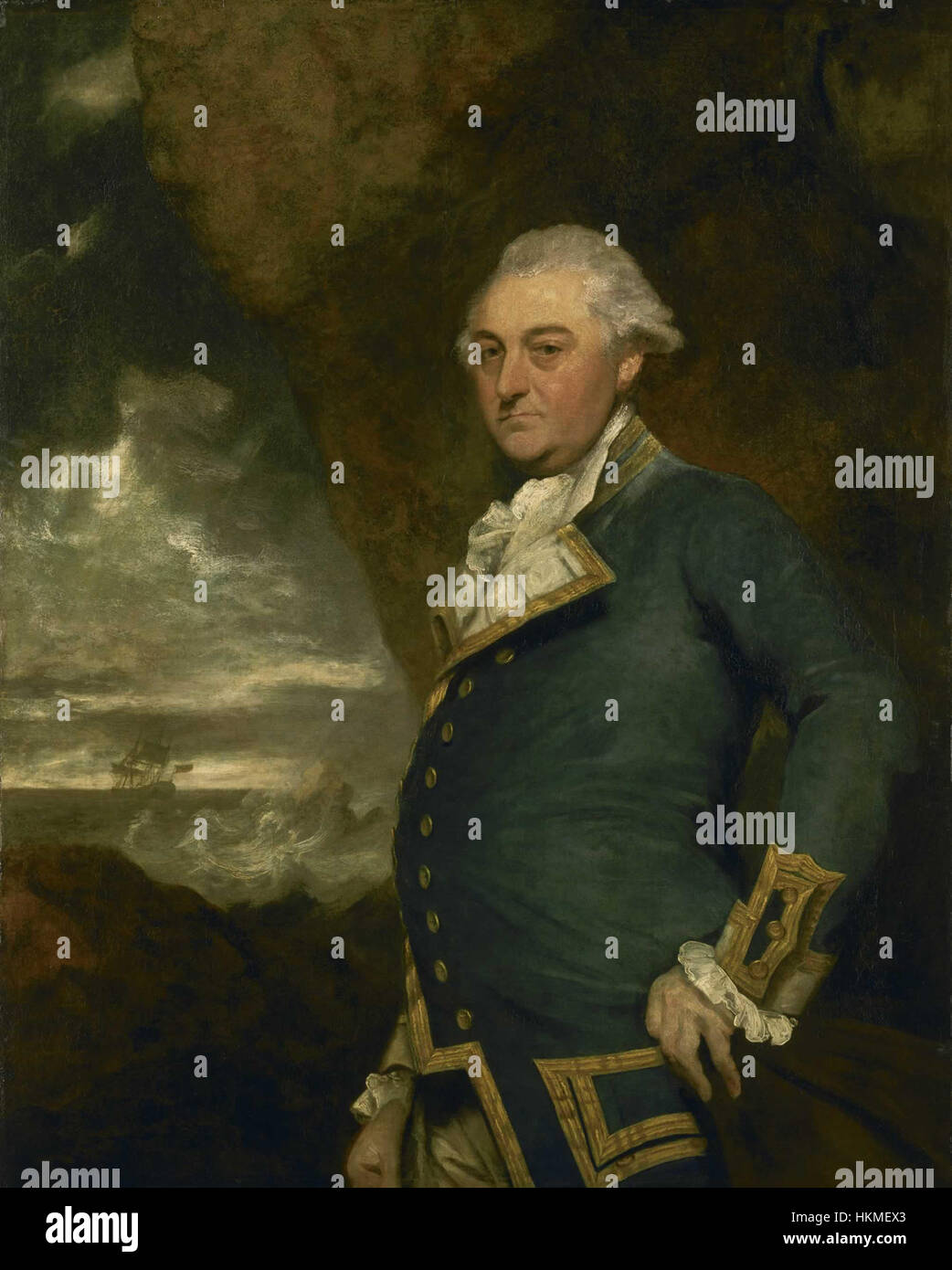 This painting portrays Admiral John Gell, a prominent naval figure ...
