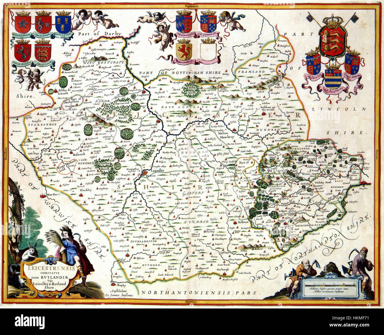 Leicester county map hi-res stock photography and images - Alamy