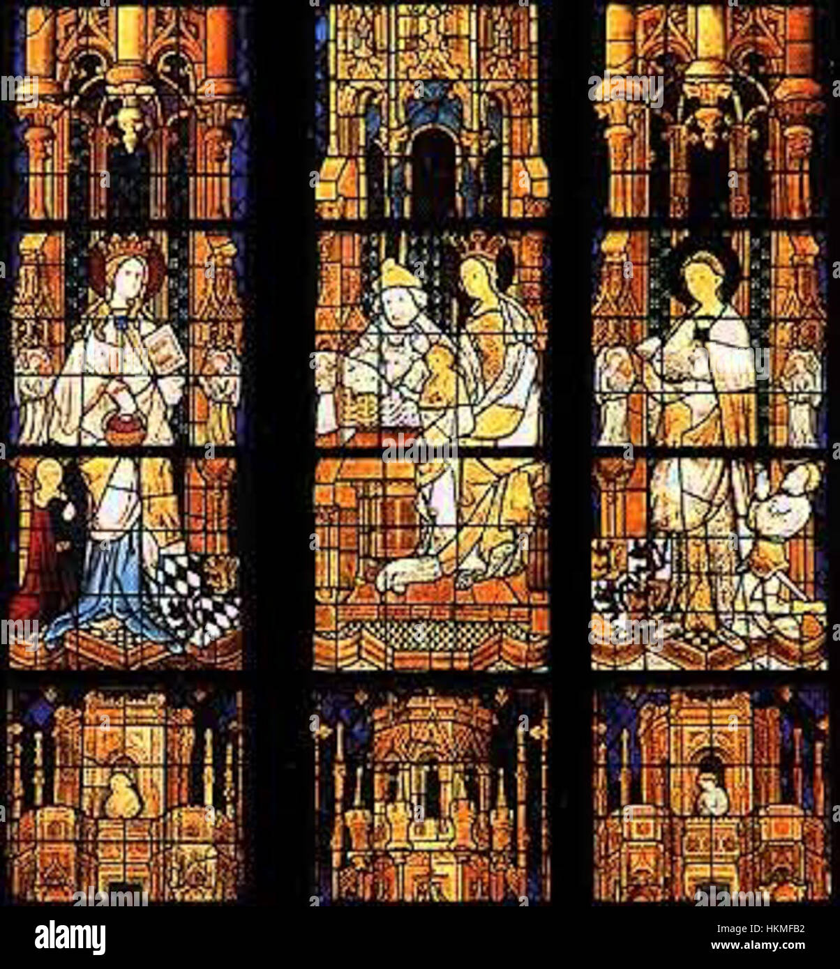 This image shows a detailed view of the west window of Altenberger Dom ...