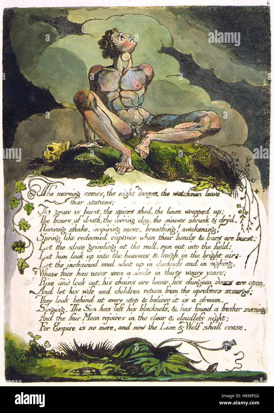 This engraving from *America a Prophecy* by William Blake depicts a ...