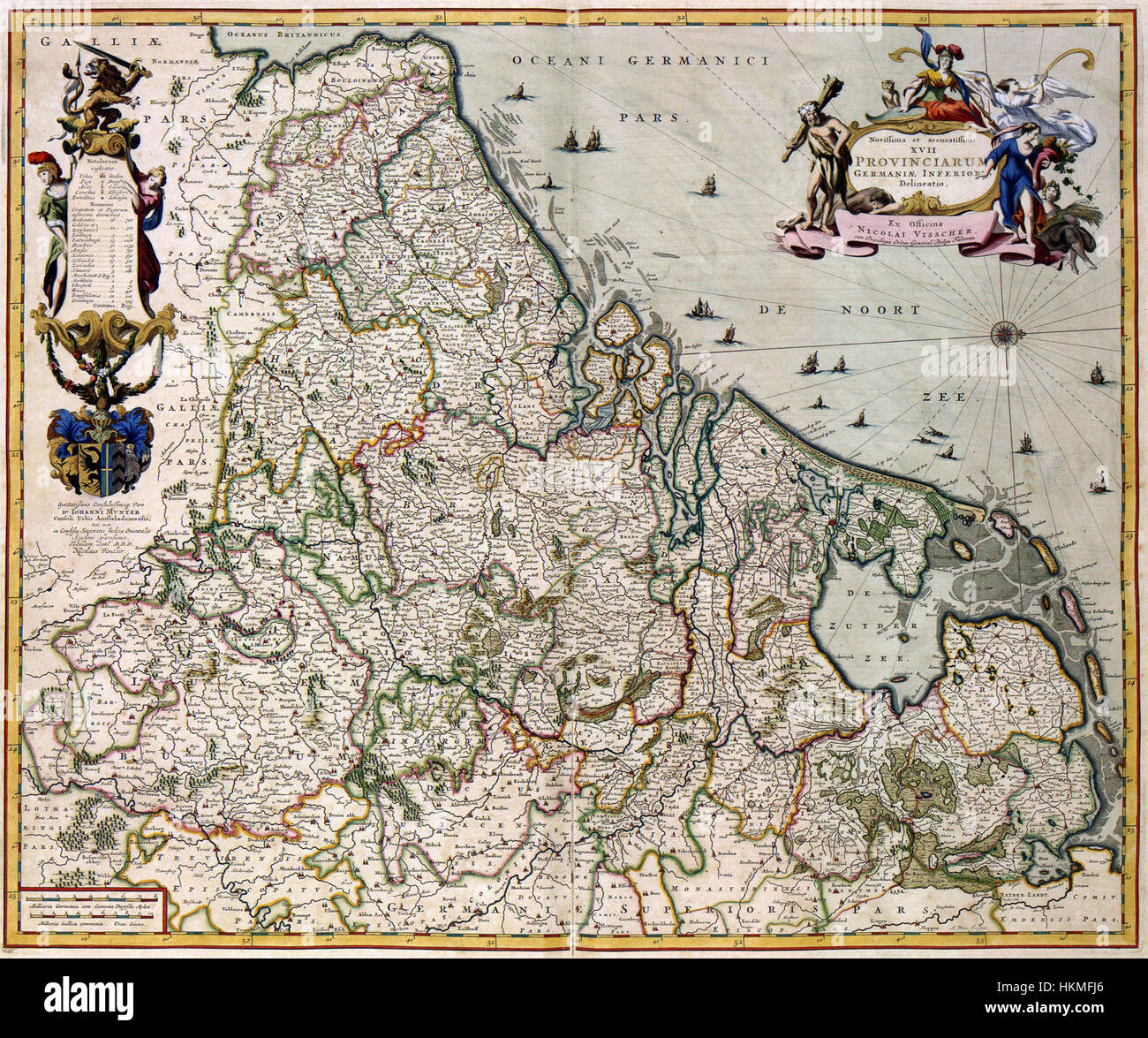 A detailed map titled 'Novissima et accuratissima XVII Provinciarum ...