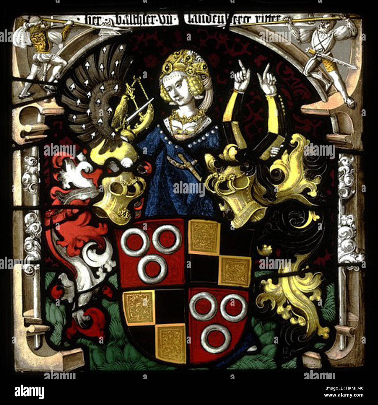 The heraldic arms of Balthasar II von Hohenlandenberg, painted around ...