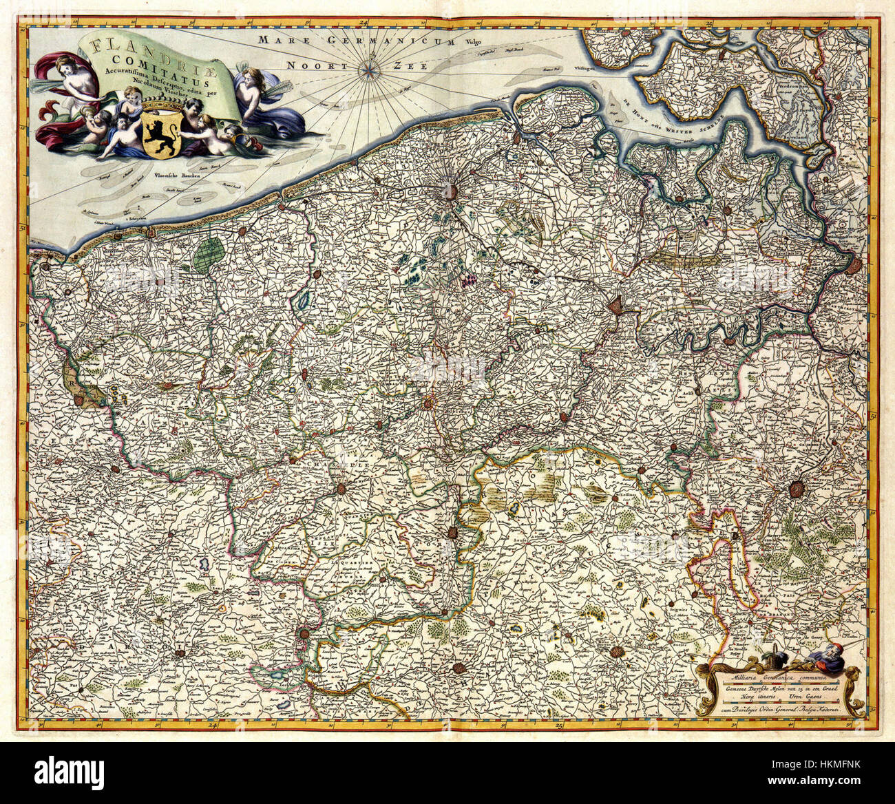 This 17th-century map by Van der Hagen depicts the detailed geography ...