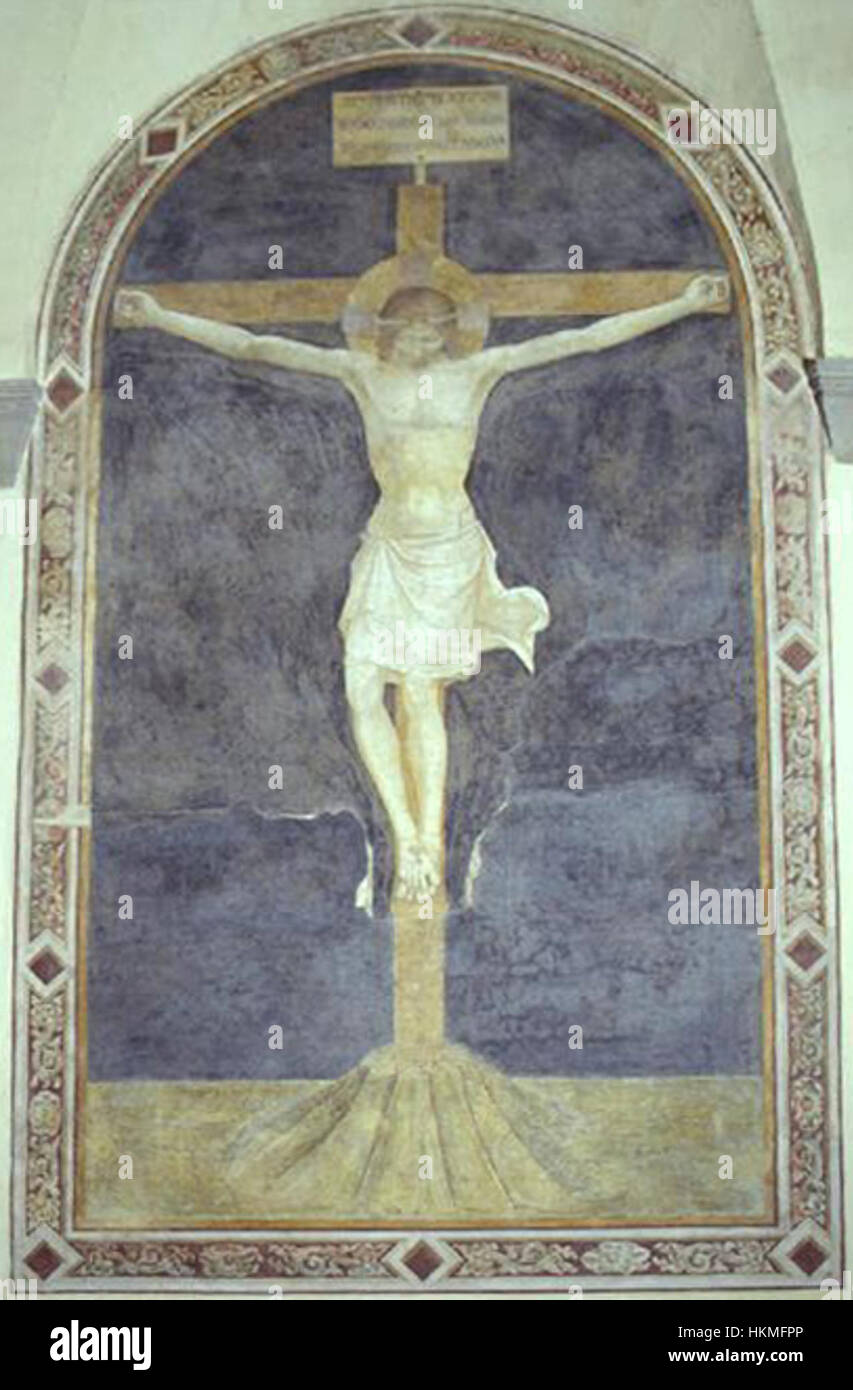 *Cristo Crocifisso* by Fra Angelico, housed at San Domenico di Fiesole, depicts Christ on the ...