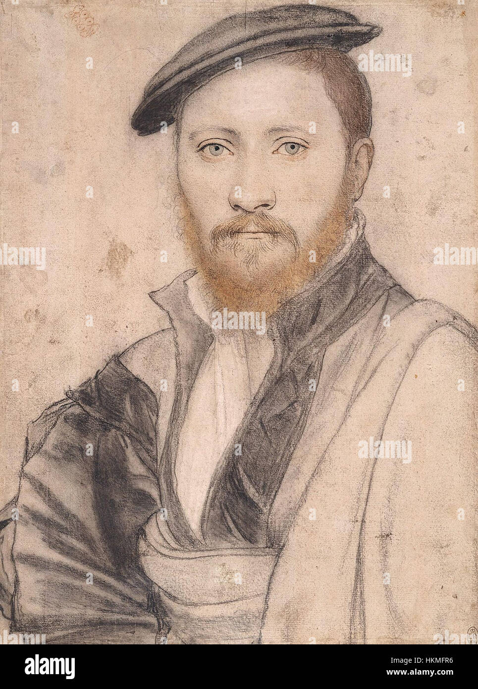 This portrait by Hans Holbein the Younger features an unidentified man ...