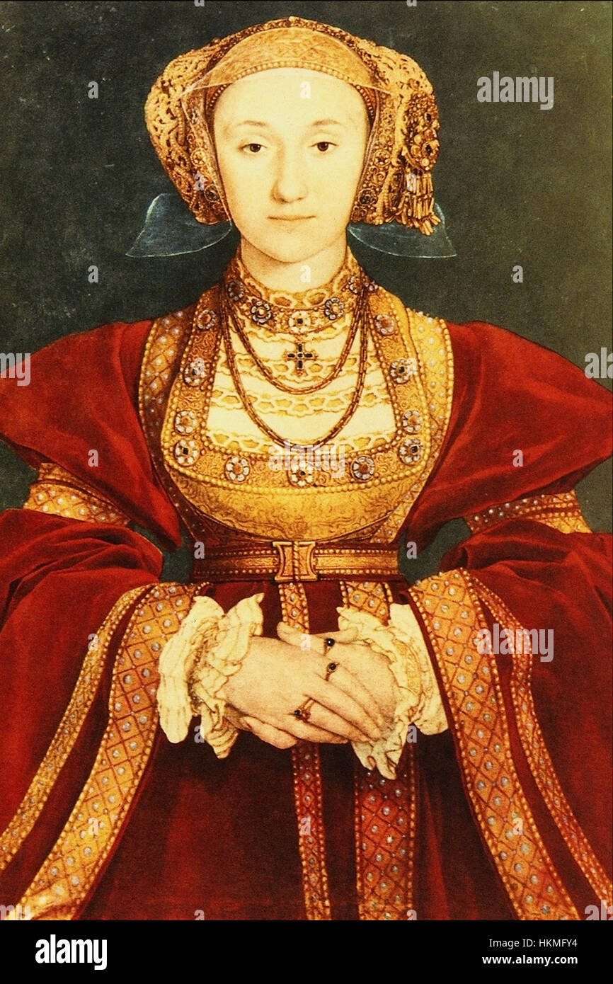A famous portrait of Anne of Cleves by Hans Holbein the Younger. The ...