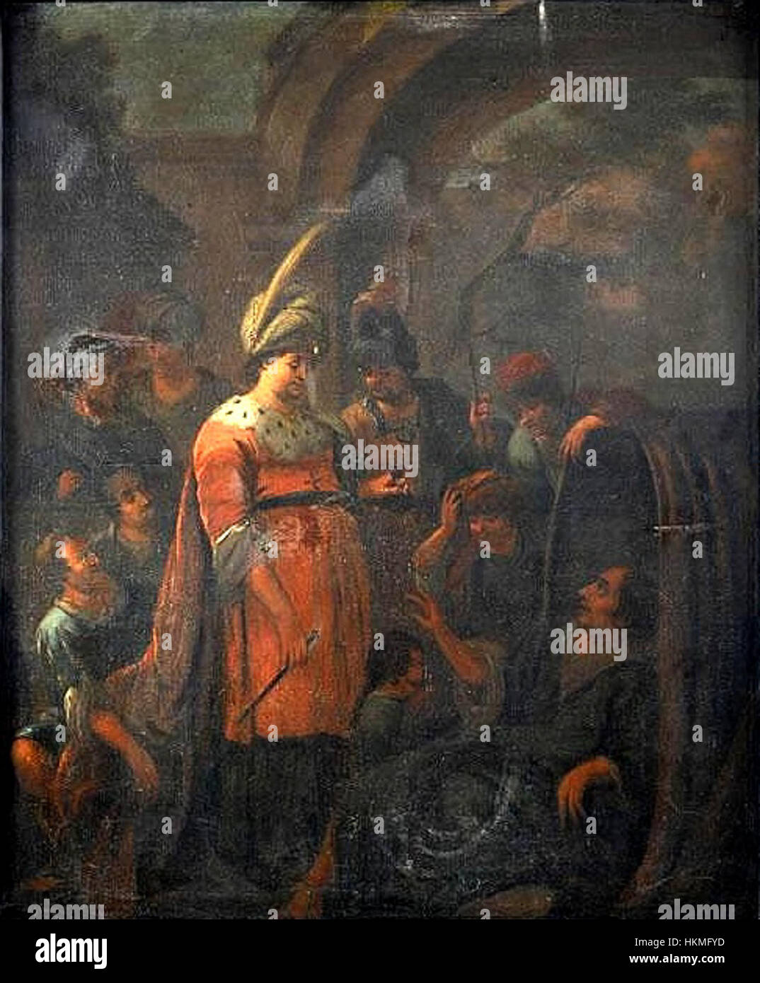 This 16th-century German painting depicts the famous encounter between ...