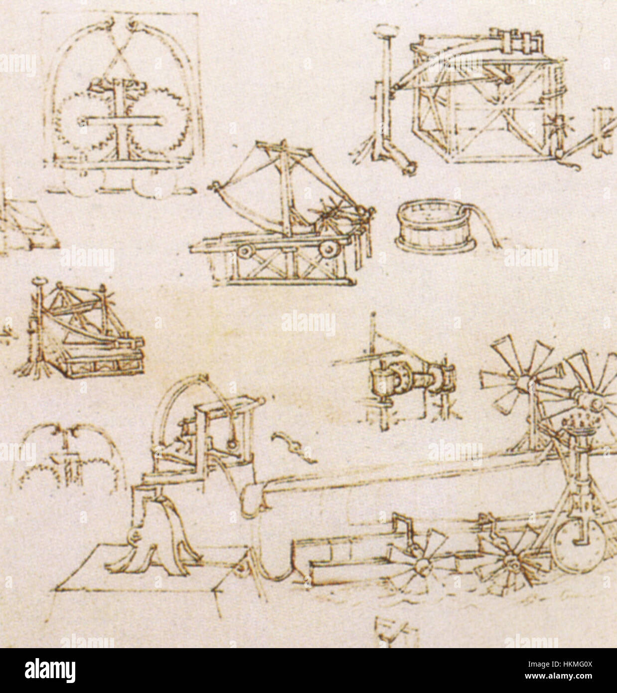 This anonymous 14th-century drawing, *Studio di Macchine*, attributed ...