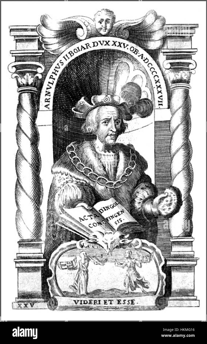 A portrait of Arnulf II, Count Palatine of Bavaria, showcasing his ...