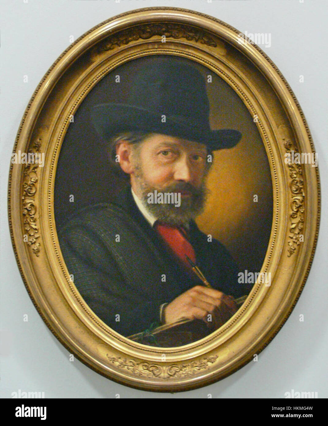 'Selbstbildnis VLM' is a self-portrait by Anton Boch sen, reflecting ...