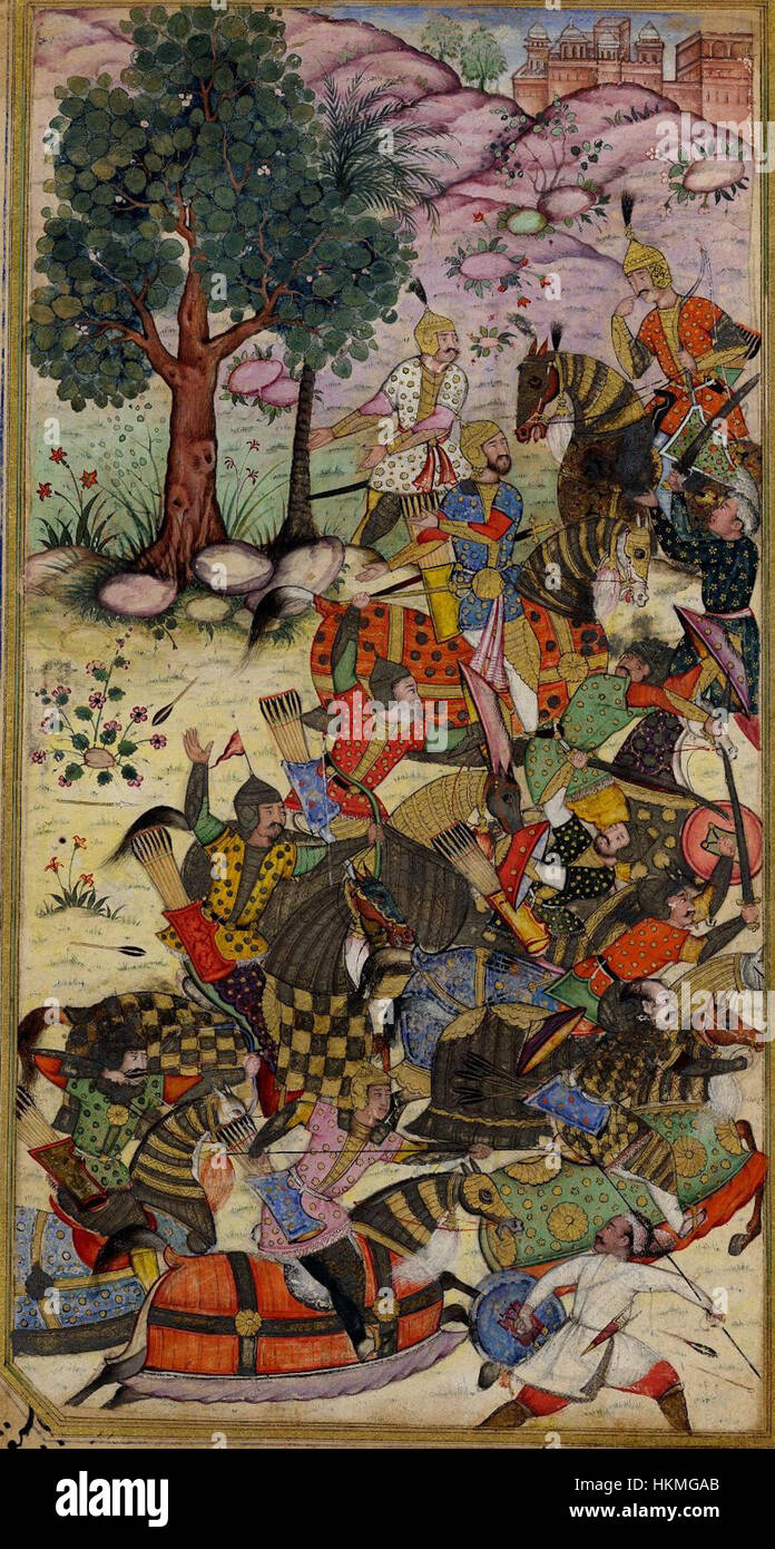 This painting illustrates Babur, the founder of the Mughal Empire ...