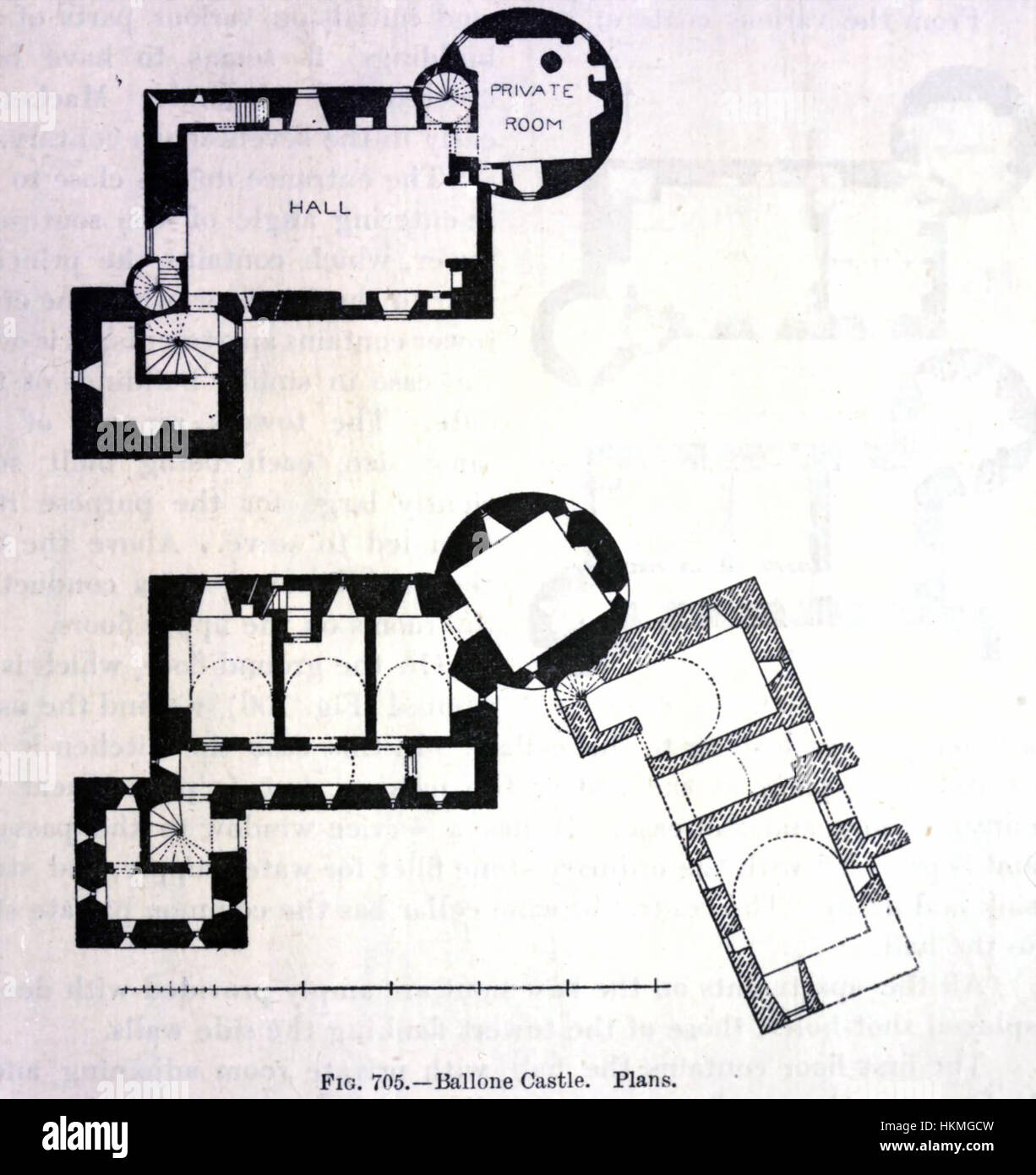 The plans for Ballone Castle showcase the architectural design and ...