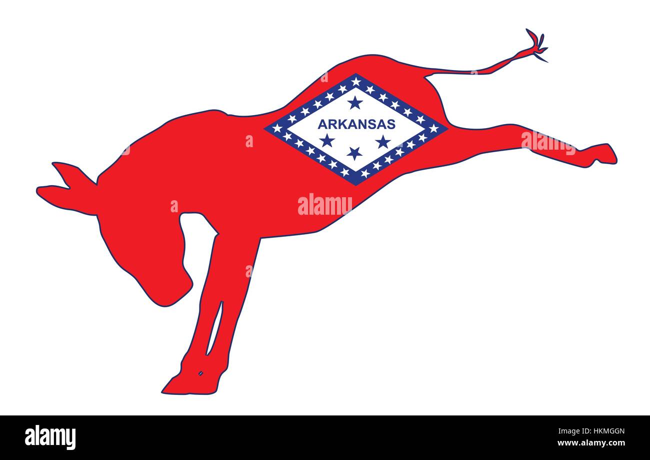 The Arkansas Democrat party donkey flag over a white background Stock ...