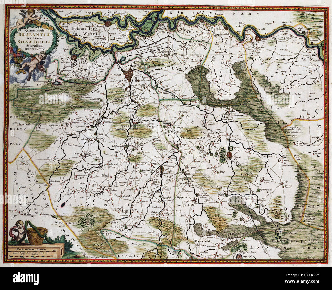 This detailed map, created by Atlas Van der Hagen, depicts the Brabant ...