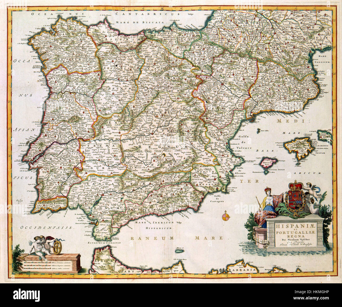 Spain map 17th century hi-res stock photography and images - Alamy