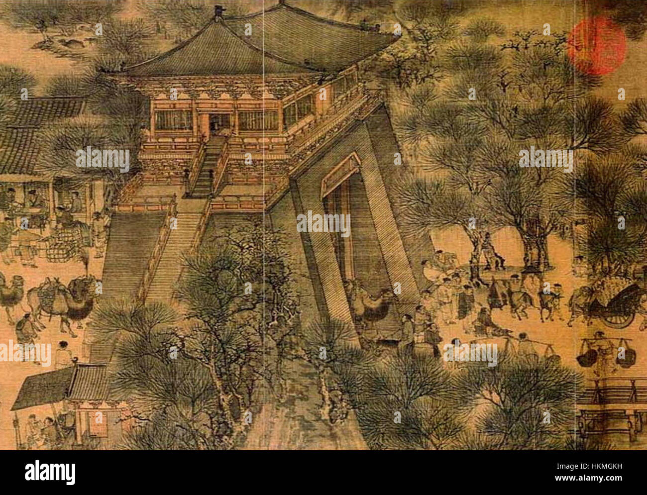 An artistic depiction of the Bianjing city gate, once a grand entrance ...