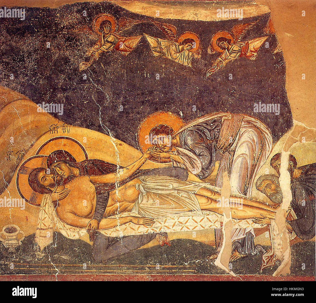 'Beweinung Christi von Nerezi' is a historical painting depicting the mourning of Christ. The ...