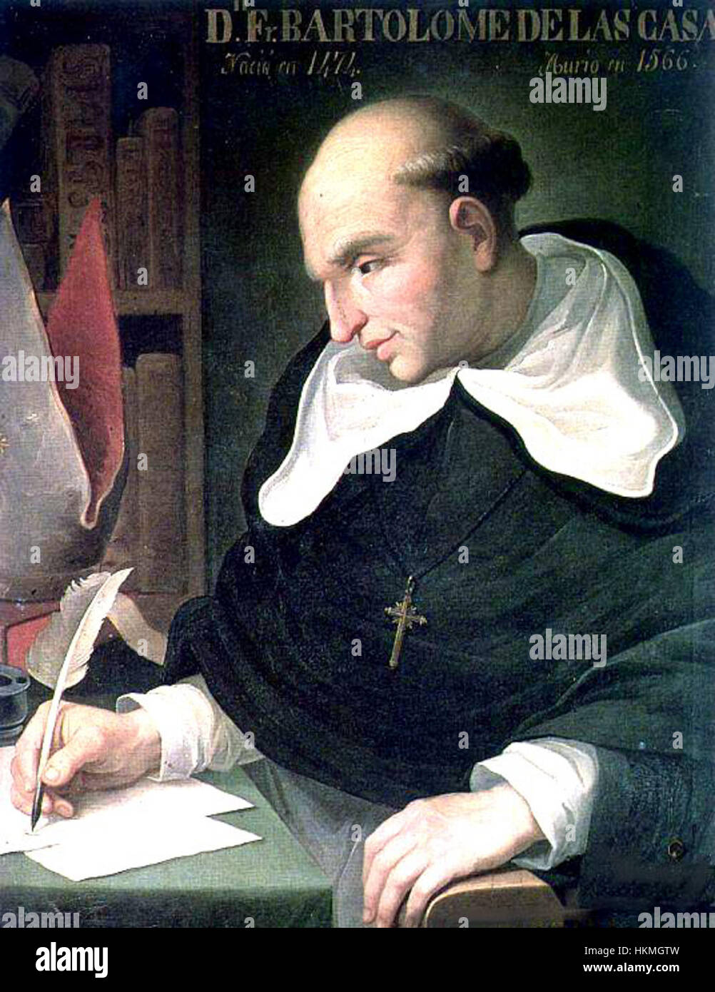 This painting depicts BartolomÃ© de las Casas, a Spanish priest and ...
