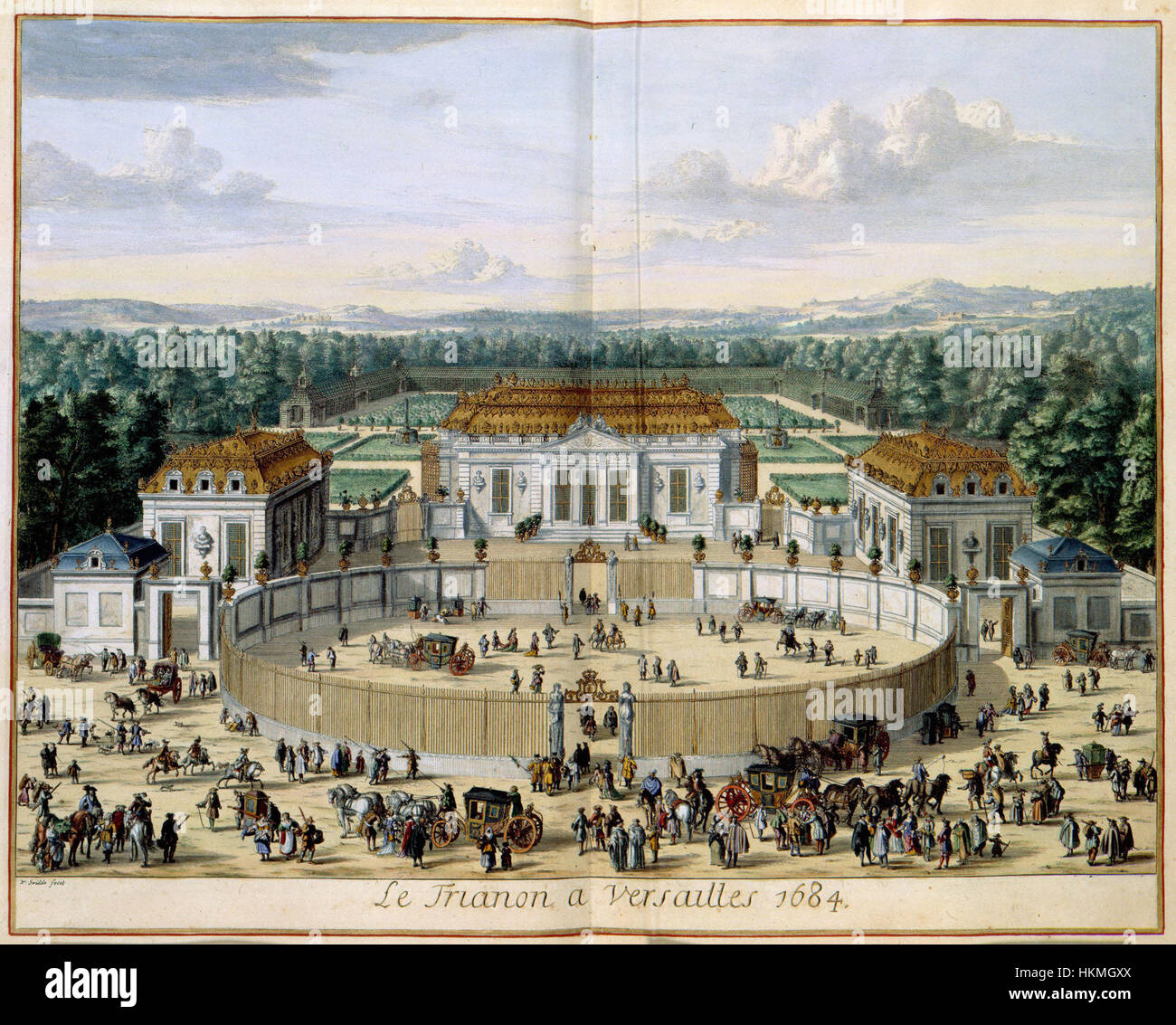This artwork depicts the Trianon de Versailles as it appeared in 1684 ...