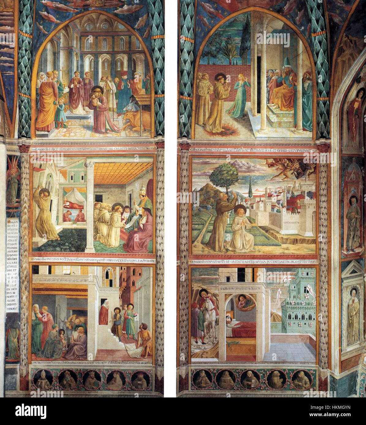 *Scenes from the Life of St. Francis* by Benozzo Gozzoli, located on ...