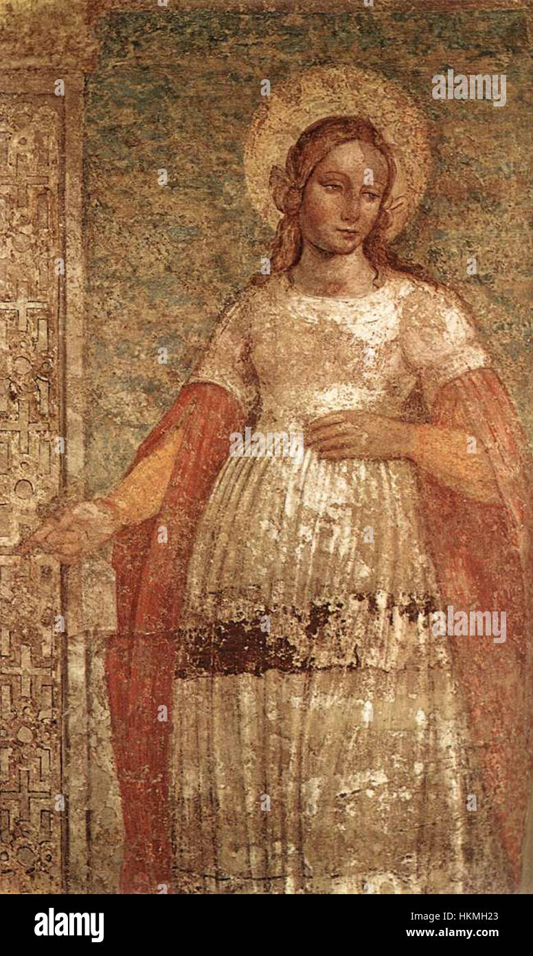 This painting by Bergognone depicts St. Agnes, showcasing religious ...